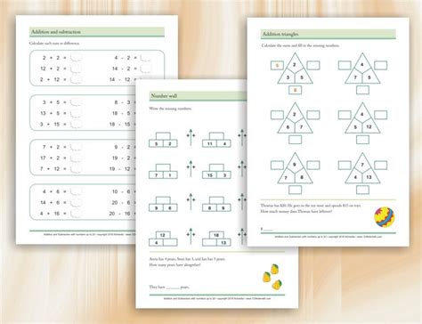 Addition And Subtraction With Numbers Up To St Grade Etsy