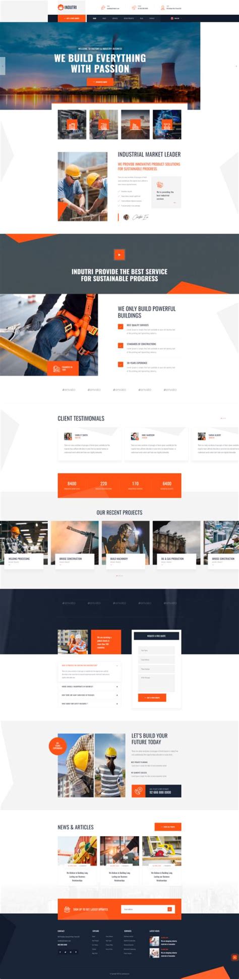 工业网站设计，建设类网页设计模板 17素材网