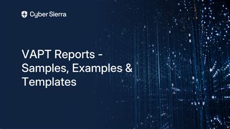 Vapt Reports Samples Examples And Templates