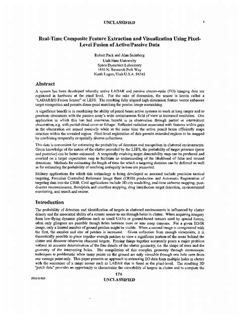 Real Time Composite Feature Extraction And Visualization Using Pixel Level Fusion Of Active