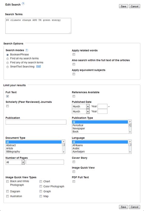 using search history on ebsco interfaces