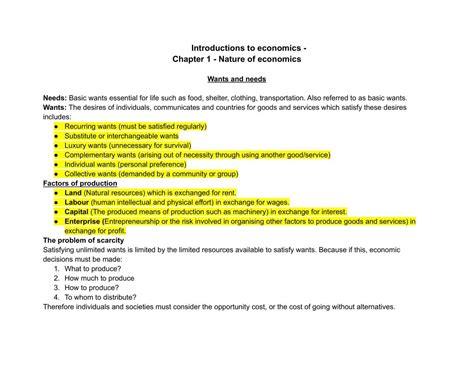 Year 11 Prelim Notes Highlighted For Syllabus Economics Year 11