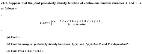 Solved Suppose That The Joint Probability Density Chegg