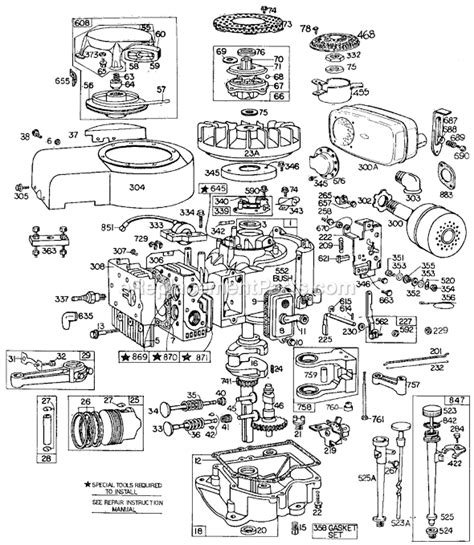 Engine Briggs And Stratton Parts Diagram Briggs Stratton Sim