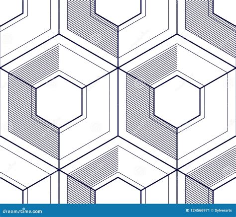 Geometric Cubes Abstract Seamless Pattern 3d Vector Background Stock Vector Illustration Of