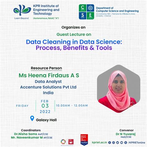 Heena Firdaus Abdul Sidiq On Linkedin Guestlecture Resourceperson Datascience Cse