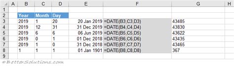 Excel Functions DATE