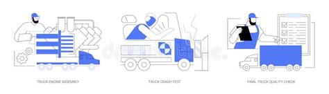 Truck Production Line Abstract Concept Vector Illustrations Stock