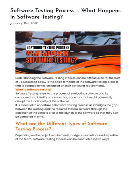 software testing process what happens in software testing pdf