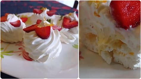 ნამცხვარი ანნა პავლოვა ხრაშუნა ბეზე ორი კრემით და ხილით პავლოვასრეცეპტი ბეზე