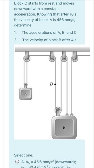 Solved Block C Starts From Rest And Moves Downward With A Chegg