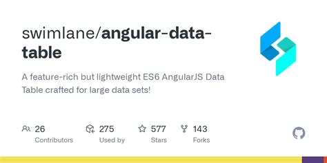 GitHub Swimlane Angular Data Table A Feature Rich But Lightweight ES AngularJS Data Table