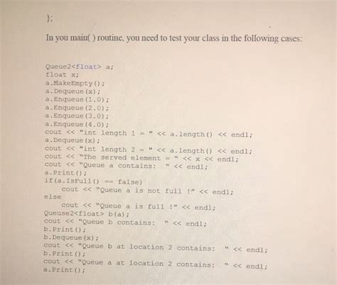 solved implement a template class queue as defined by the
