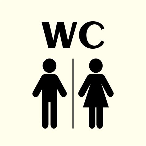 Simple Bold Wc Restroom Sign Template Square Signs