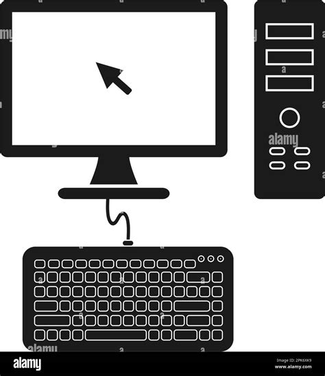 Computer CPU And Keyboard Icon Set Flat Style Vector EPS Stock Vector Image Art Alamy