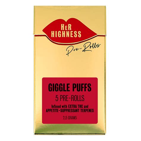 Her Highness Giggle Puffs Rainbow Sherbet Infused 5pk Doobie