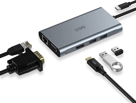 Amazon Com USB C Hub Docking Station In Dual Monitor Adapter With K HDMI P VGA