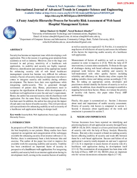 Pdf A Fuzzy Analytic Hierarchy Process For Security Risk Assessment