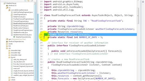 Lesson14 55 Readfivedayforecast Java Package Statement Import Youtube