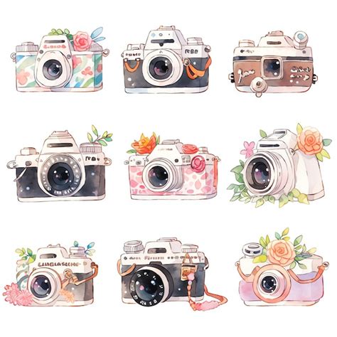 Watercolor Cute Space Items Premium Ai Generated Image