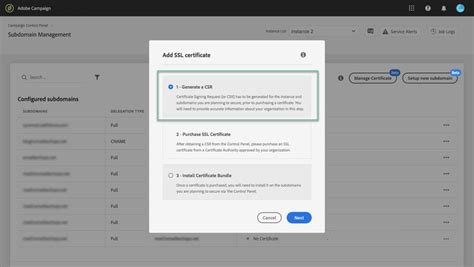 Renewing A Subdomains Ssl Certificate Adobe Campaign
