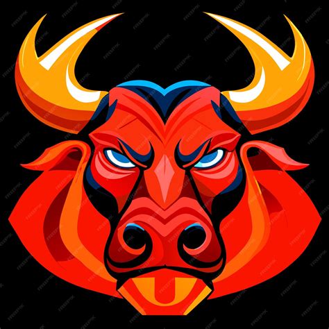 Premium Vector Digital Bull Head Art Iconic Vector Collection