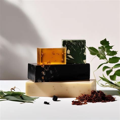 Premium Ai Image A Stack Of Soaps With A Green Leaf On Top Of It