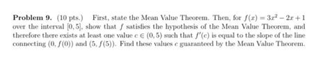 solved problem 9 10 pts first state the mean value
