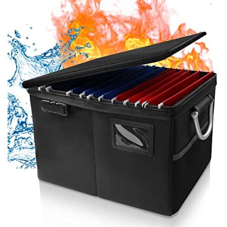 Amazon Com File Box With Lock ENGPOW Fireproof Box File Storage Organizer Anti Static Box