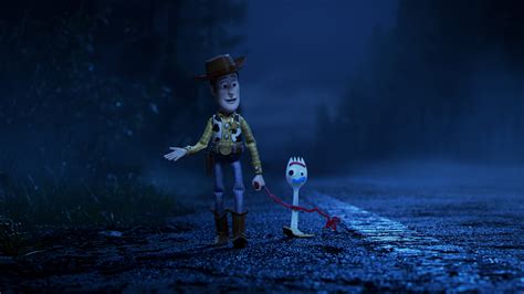 Download Toy Story Forky And Woody Walking Wallpaper
