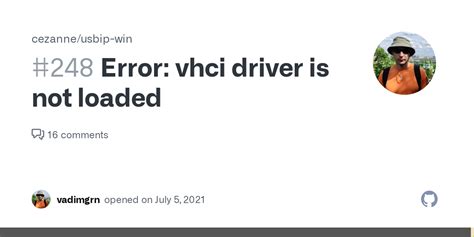 Error Vhci Driver Is Not Loaded Issue Cezanne Usbip Win GitHub