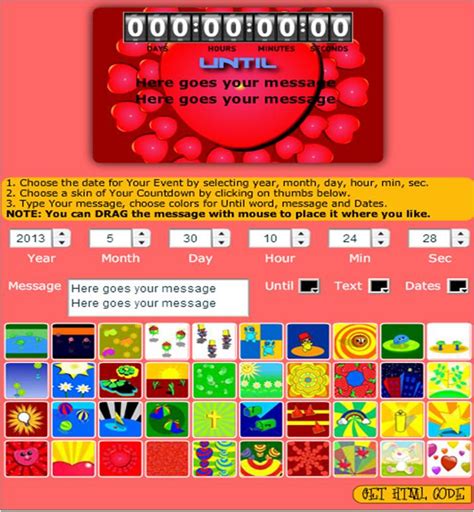 Animated Countdown Clock Codes Free Widget