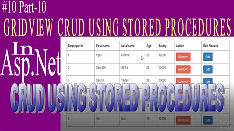 Gridview Insert Update Delete Using Stored Procedures In Aspnet Crud