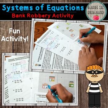 Systems Of Equations Activity Substitution Elimination Or Graphing
