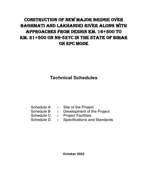 technical schedules baghmati epc 25 oct 2023 pdf road