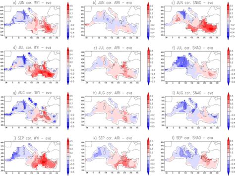 Correlations Between Mediterranean Evaporation And Wyi Index A D G
