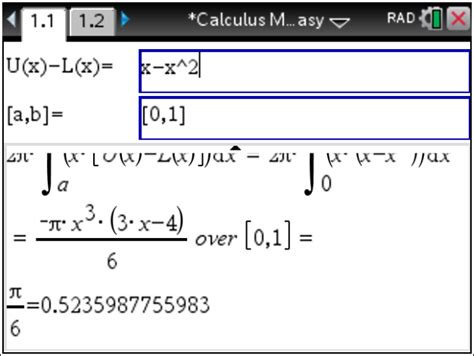 Tinspire Volume Of Solids Of Revolution Using Disk Washer And Shell Methods