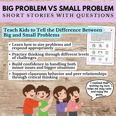 Big Problem Vs Small Problem Short Stories W Questions Worksheets L Sel Autism