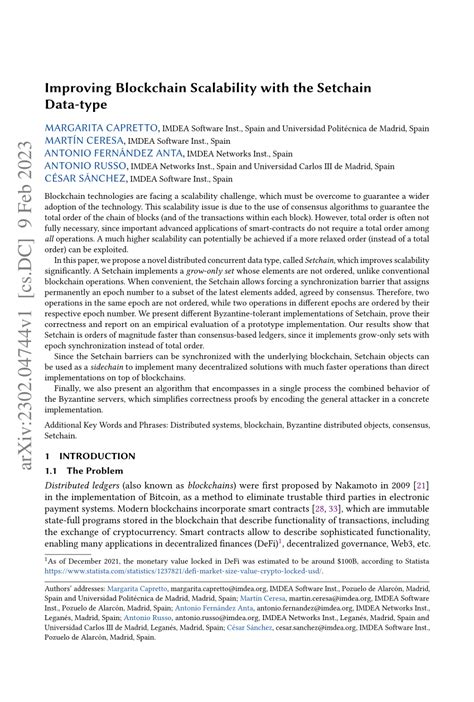 Pdf Improving Blockchain Scalability With The Setchain Data Type