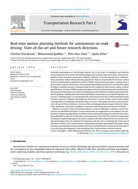 Pdf Real Time Motion Planning Methods For Autonomous On Road Driving State Of The Art And