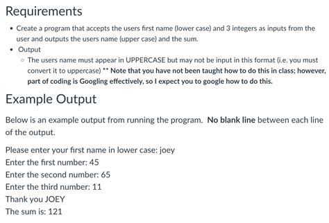 Solved Requirements Create A Program That Accepts The Chegg Com