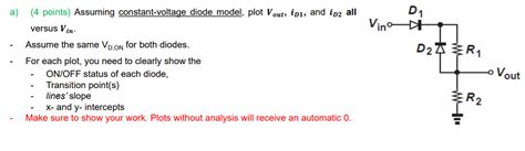 solved a 4 points assuming constant voltage diode model