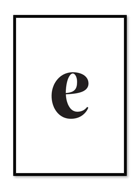 Lowercase Letter E Graphic Typography Poster Buy At Opposite Wall