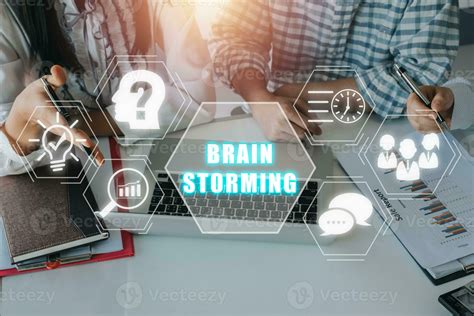 Brain Storming Concept Business Team Working On Laptop Computer With