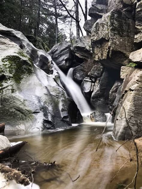 Hiking Heart Rock Waterfall In The Snow A Crestline Gem