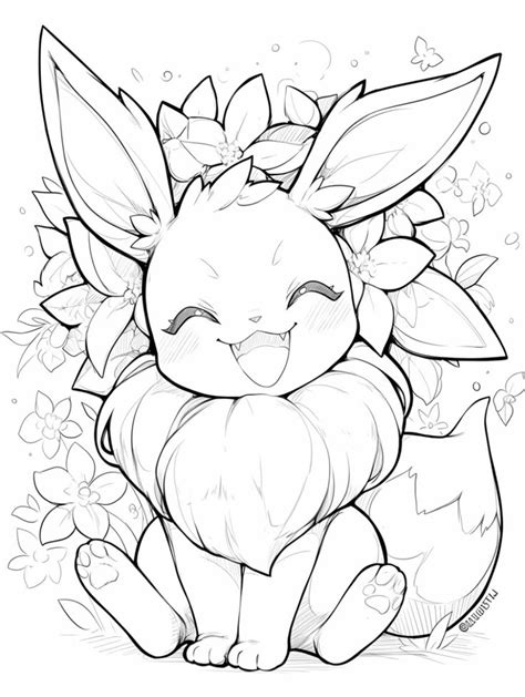 Charming Eevee Coloring Page Pokemon Coloring Pages Cute Coloring