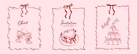 손으로 그린 요염한 프레임 빈티지하고 귀여운 테두리에 리본과 리본을 심플한 크레용과 스케치 스타일로 표현했습니다 처녀 파티와 청첩장을 위한 트렌디한 예술 낙서 벡터 일러스트