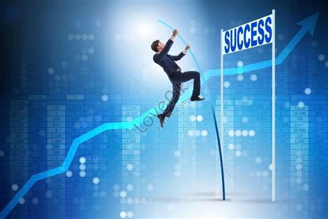 그의 성공적인 경력을 향해 사업가 장대 높이뛰기 사진 무료 다운로드 Lovepik