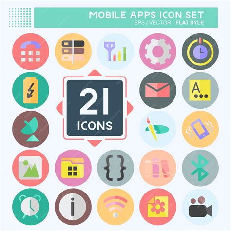Premium Vector Icon Set Mobile Apps Suitable For Mobile Apps Symbol Flat Style Editable