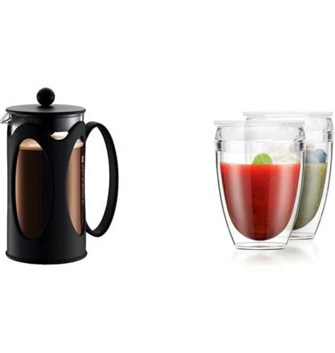 보덤 드립커피메이커 원두 소형커피메이커 케냐 프렌치 프레스 1000ml 글래스 세트 티몬